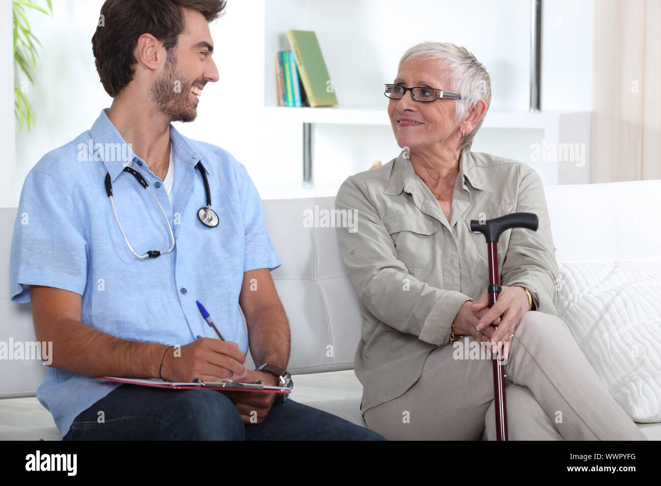 Oap woman young man hi-res stock photography and images - Alamy