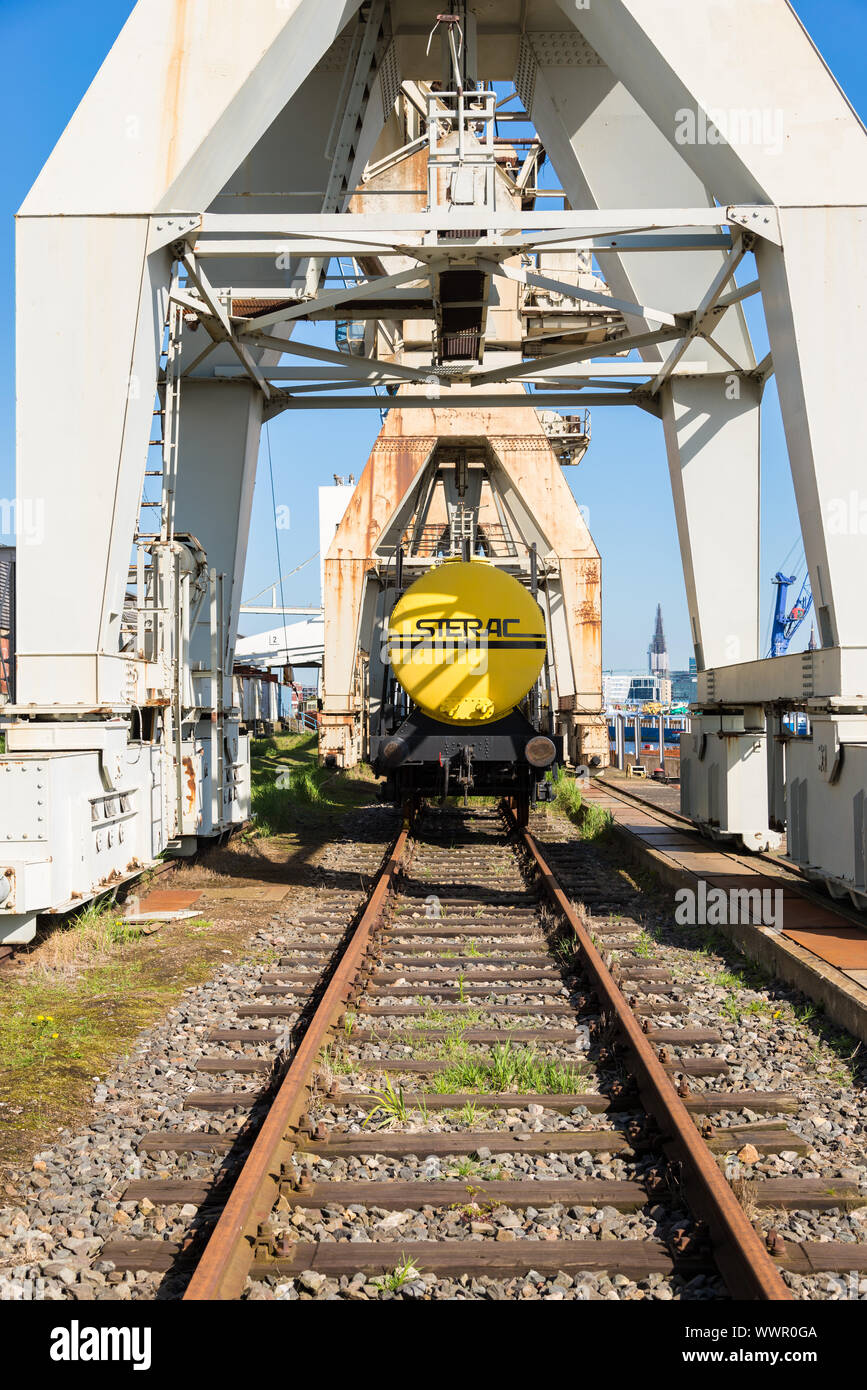 Old harbor equipment at the exhibition site of Port Museum at shed 50 ...