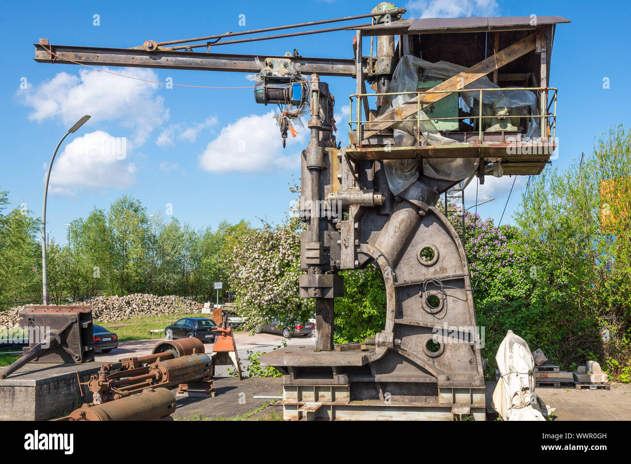 Old harbor equipment at the exhibition site of Port Museum at shed 50 ...