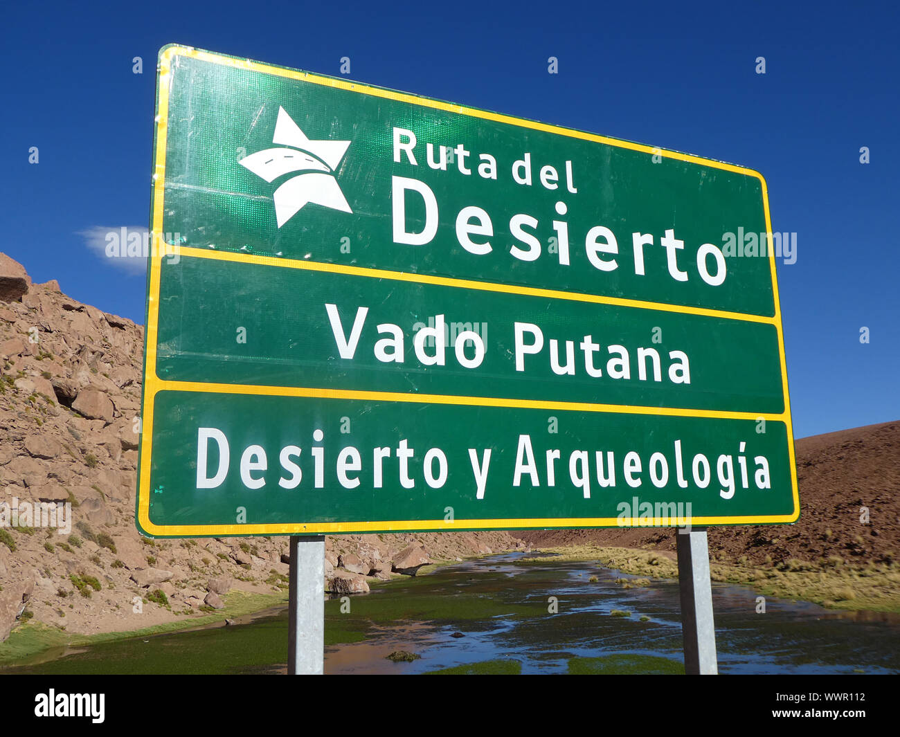 Road sign in Chile 2019 Stock Photo - Alamy