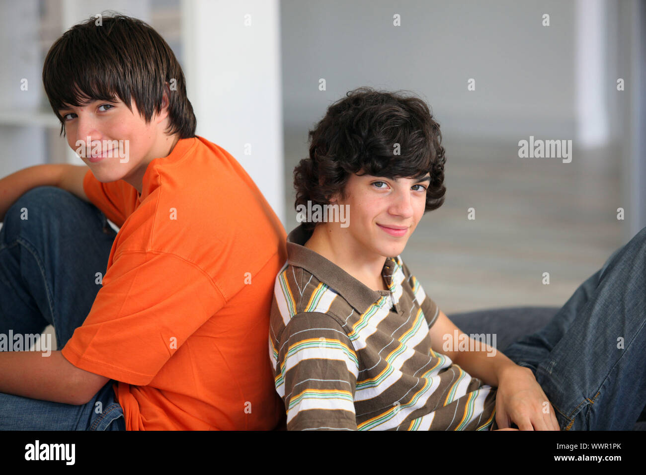 Teenage boys at home Stock Photo - Alamy