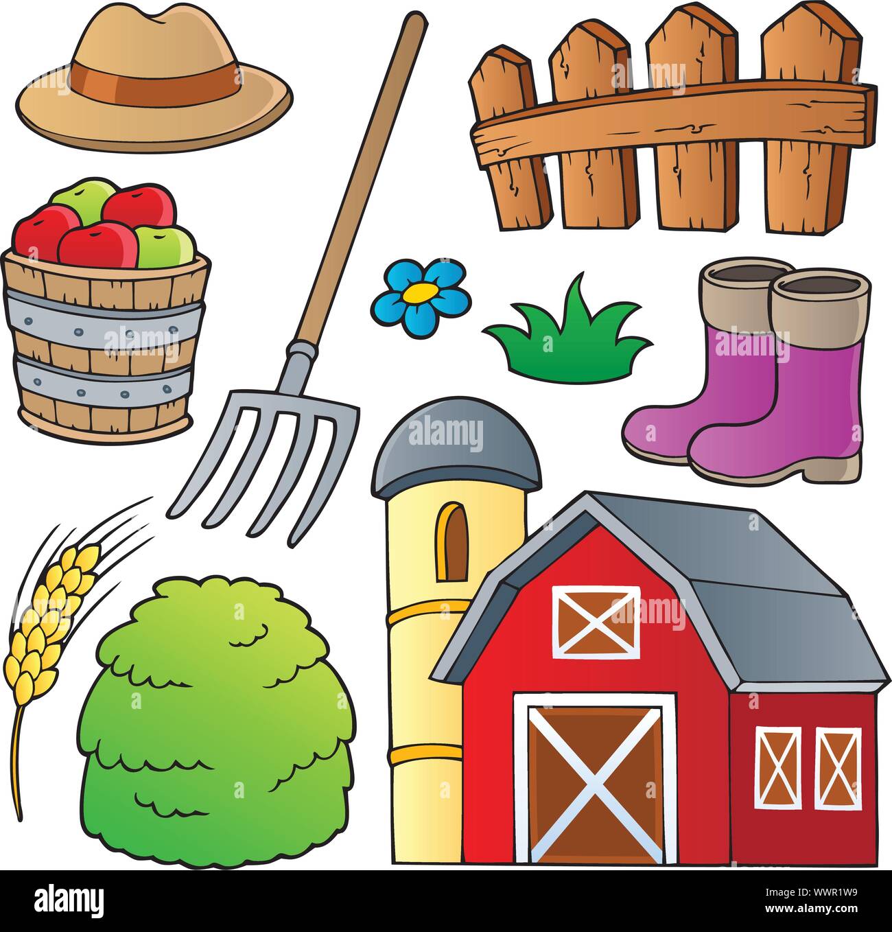Farm theme collection 1 Stock Vector Image & Art - Alamy
