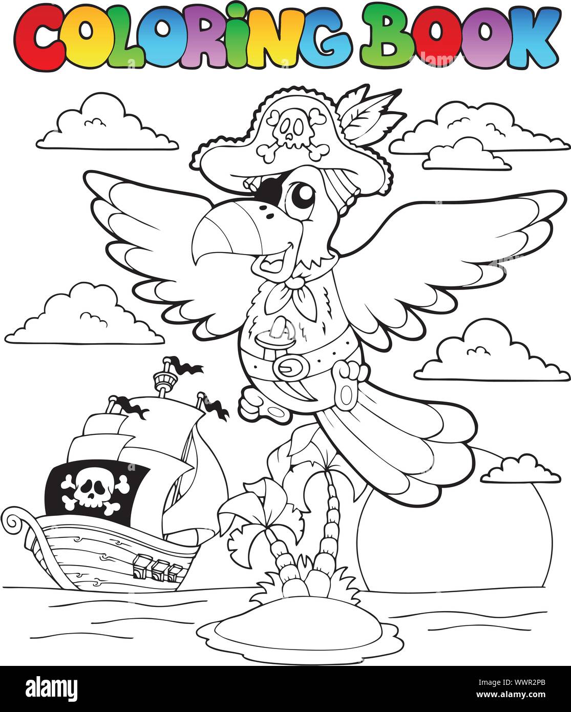 Coloring book with pirate theme 2 Stock Vector Image & Art - Alamy