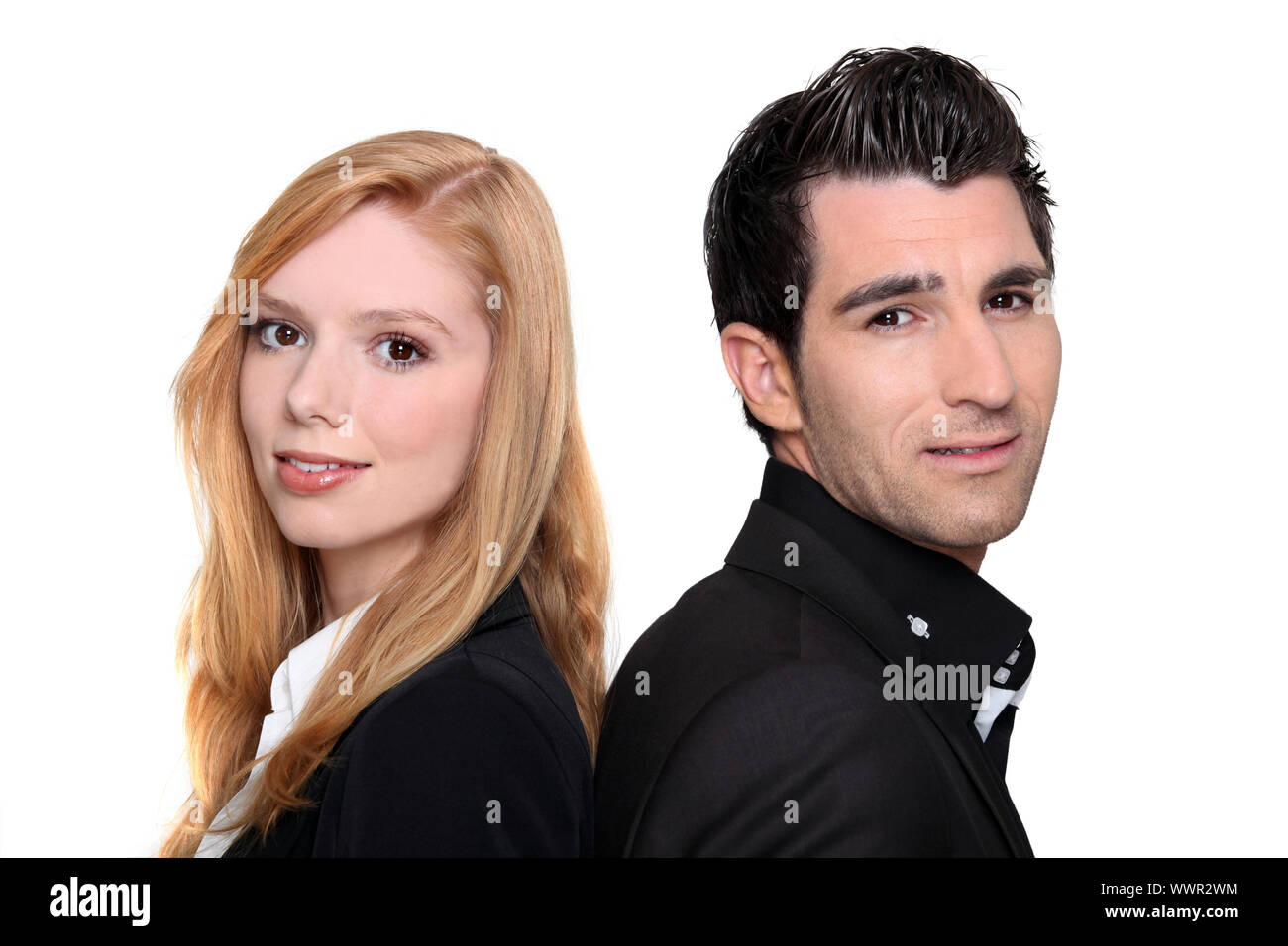 Characters back to back Stock Photo - Alamy
