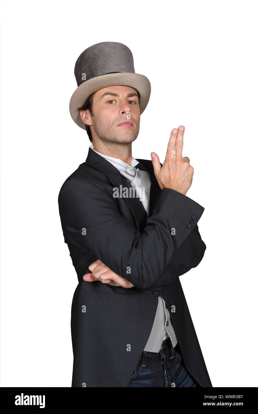 Man wearing a top hat Stock Photo - Alamy