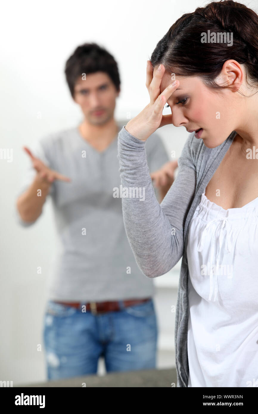 Couple having an argument Stock Photo - Alamy