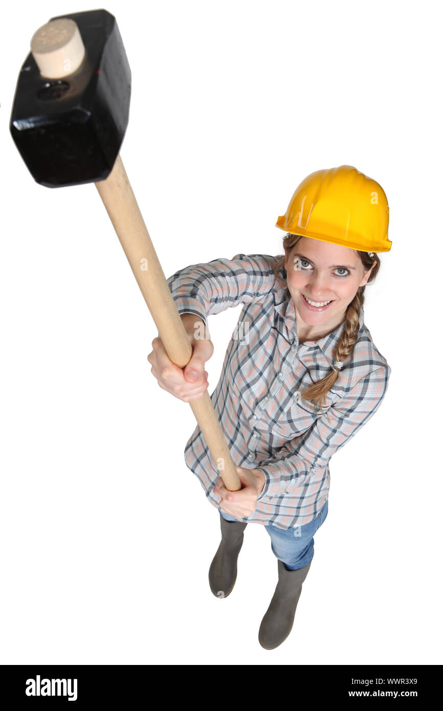 Woman Sledge Hammer Stock Photos & Woman Sledge Hammer Stock Images ...