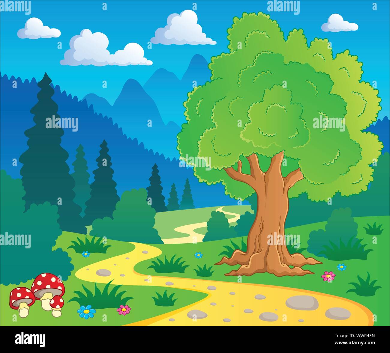 Cartoon forest landscape 8 Stock Vector Image & Art - Alamy