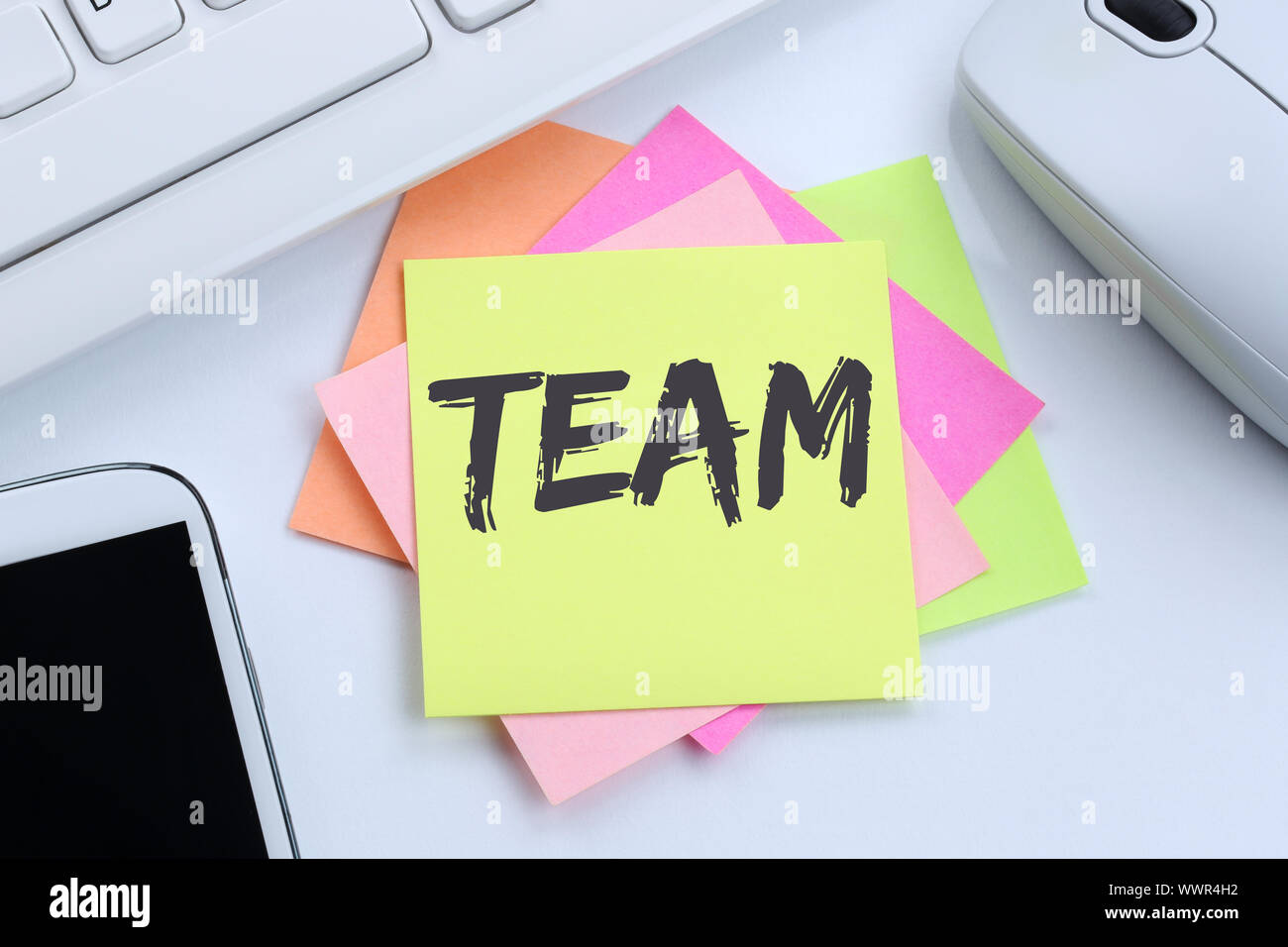 Teamwork Teamwork to work together Business Concept Work Desk Stock ...