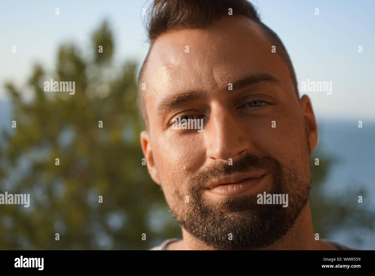 Male model images by a lake Stock Photo - Alamy