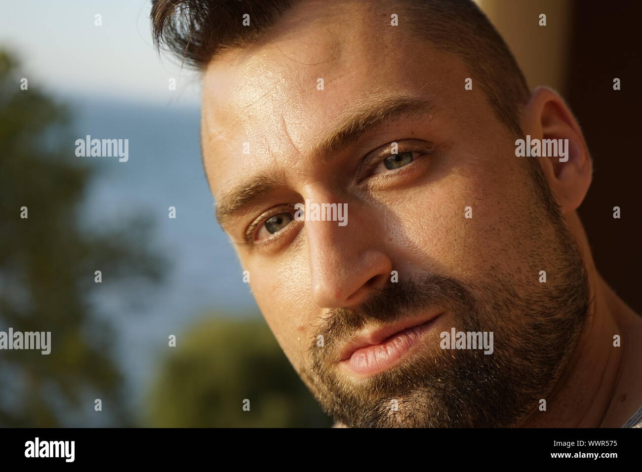 Male model images by a lake Stock Photo - Alamy