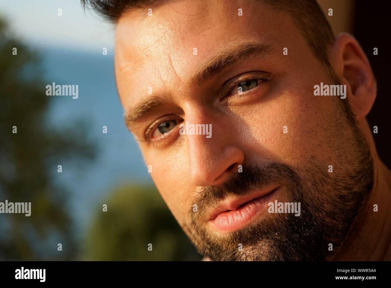 Male model images by a lake Stock Photo - Alamy