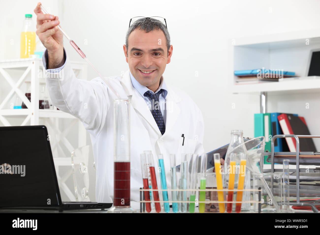 scientist making tests in the lab Stock Photo - Alamy
