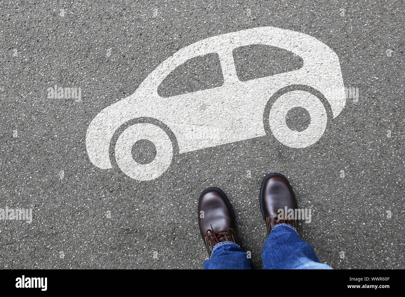man human being car vehicle traffic mobility Stock Photo - Alamy