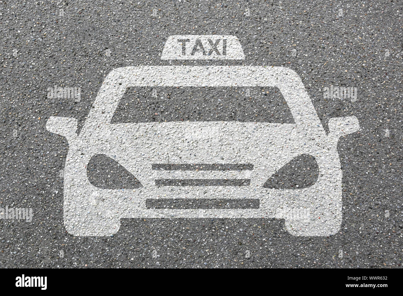 taxi car sign logo vehicle street traffic mobility Stock Photo - Alamy