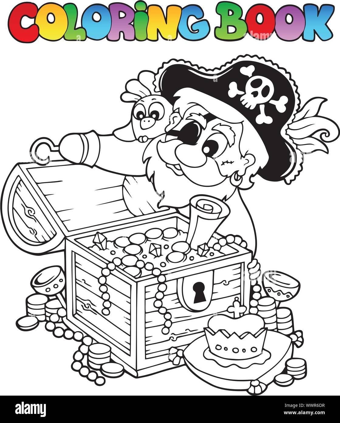Coloring book with pirate theme 8 Stock Vector Image & Art - Alamy