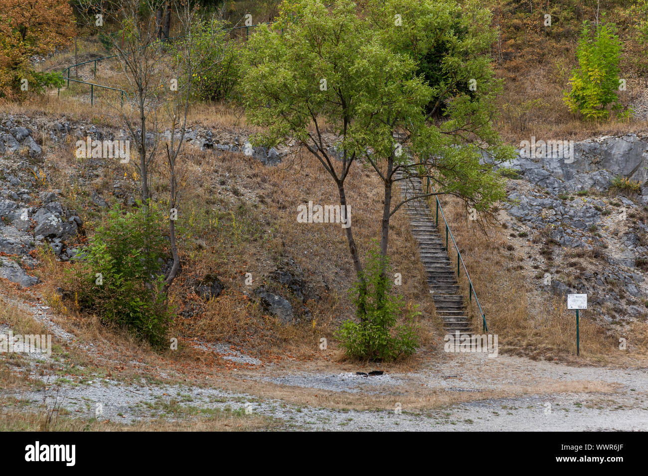 Blue lake circular hiking trail Stock Photo - Alamy