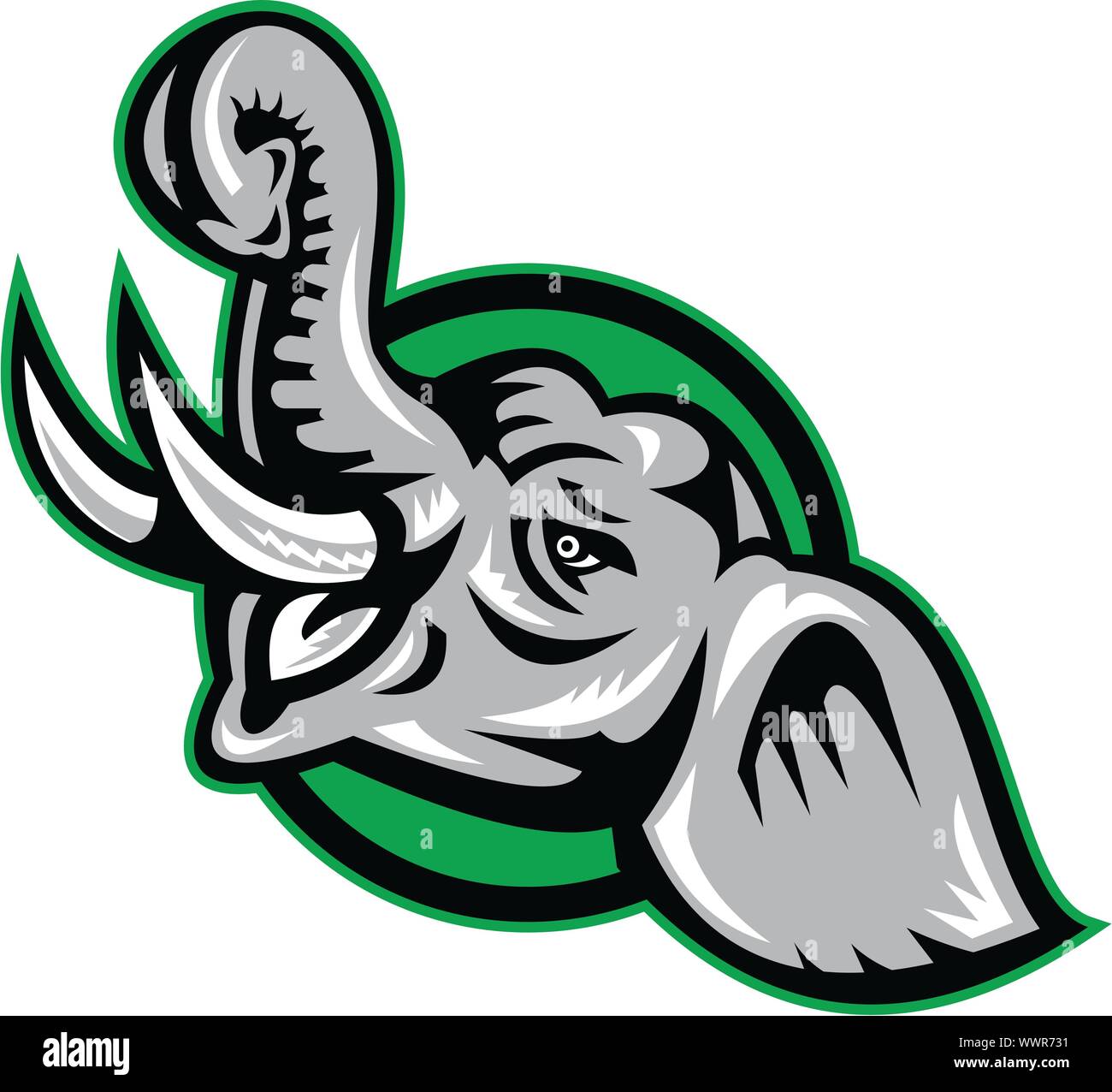 Angry African Bull Elephant Head Stock Vector Image & Art - Alamy