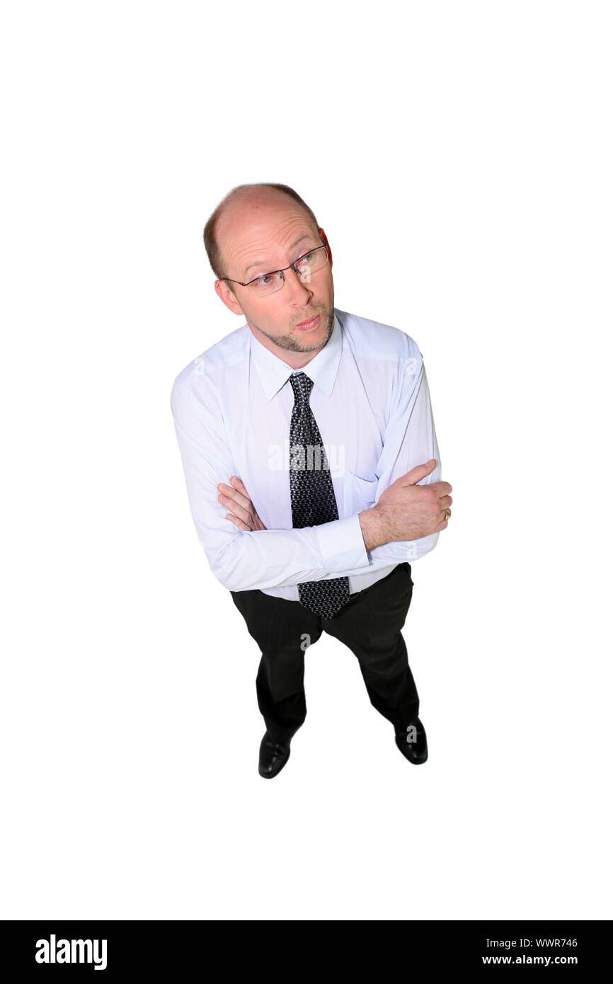 Top down view of a businessman in glasses Stock Photo - Alamy