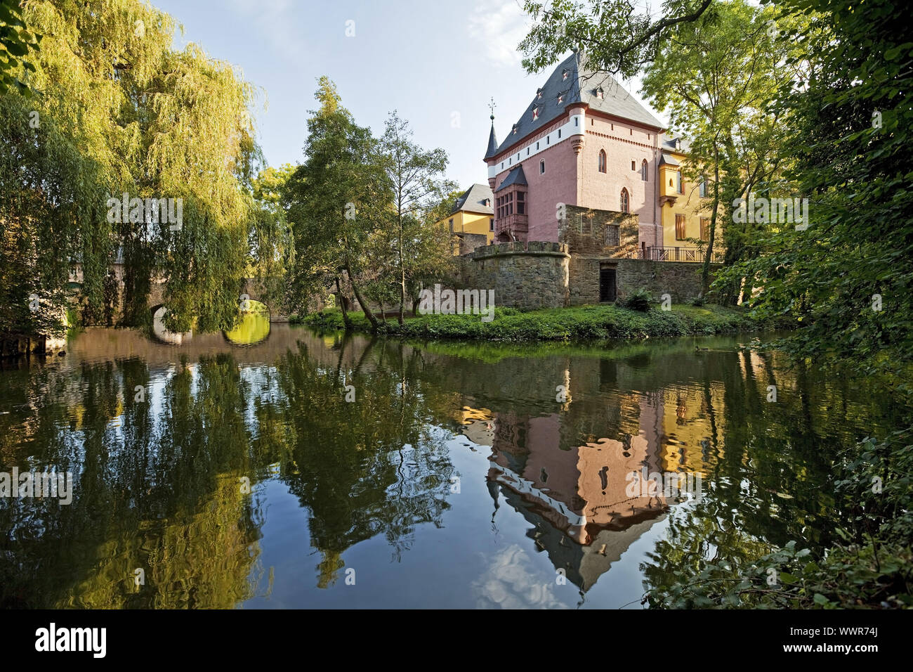 moated castle Burgau, Dueren, North Rhine-Westphalia, Germany, Europe ...