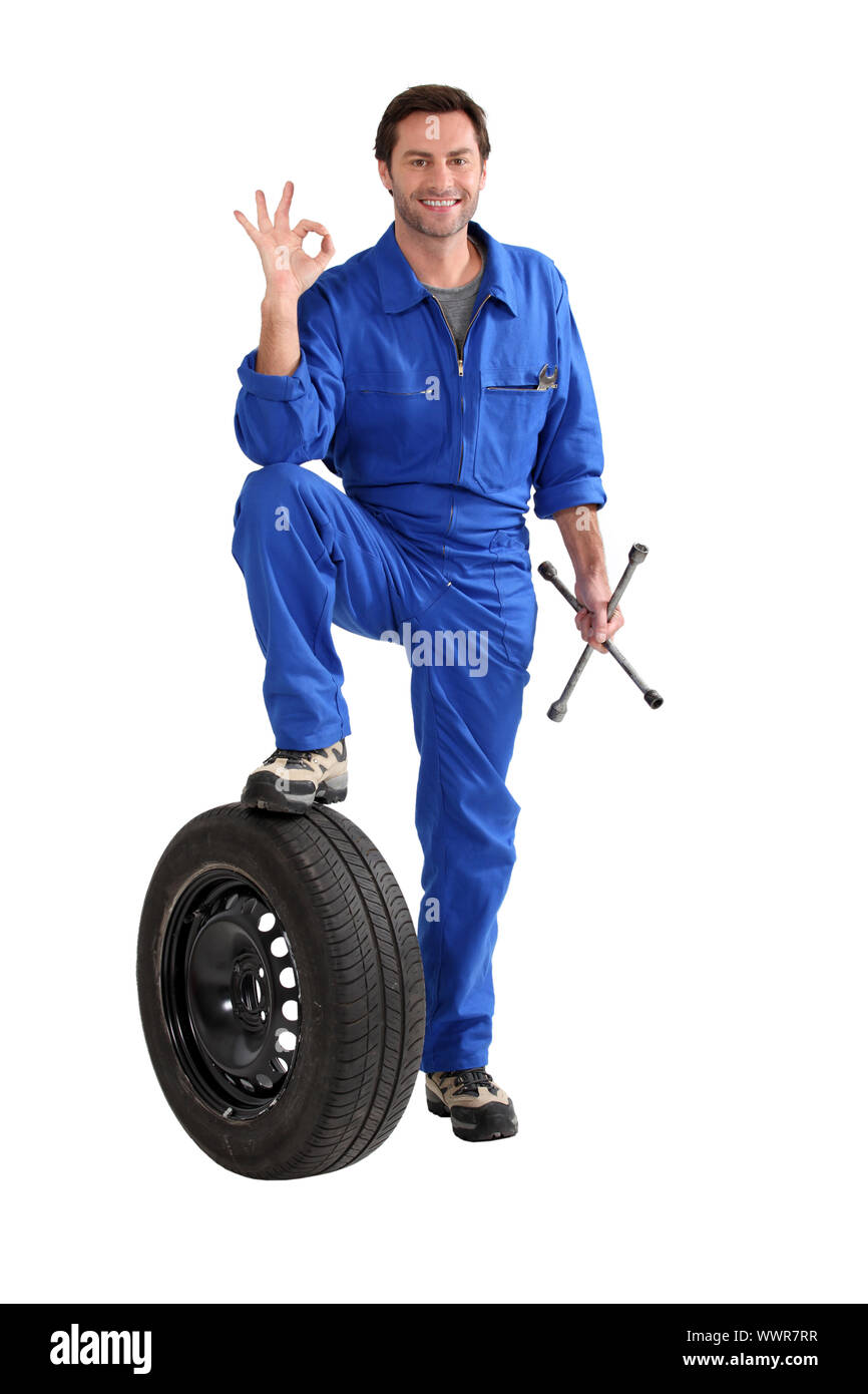 portrait a mechanic Stock Photo - Alamy