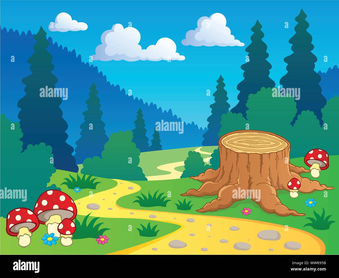 Cartoon forest landscape 7 Stock Vector Image & Art - Alamy