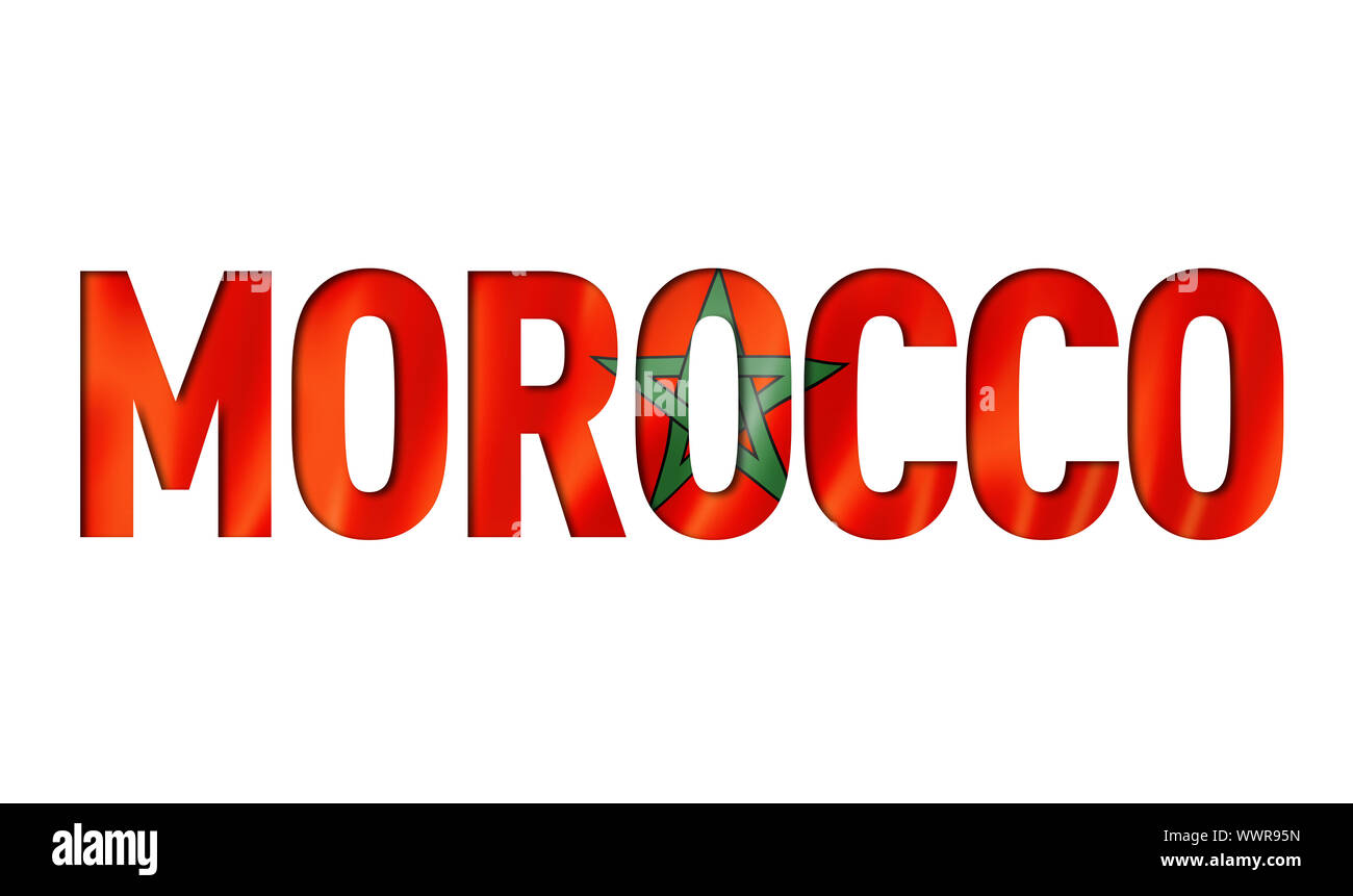 moroccan flag text font. morocco symbol background Stock Photo - Alamy