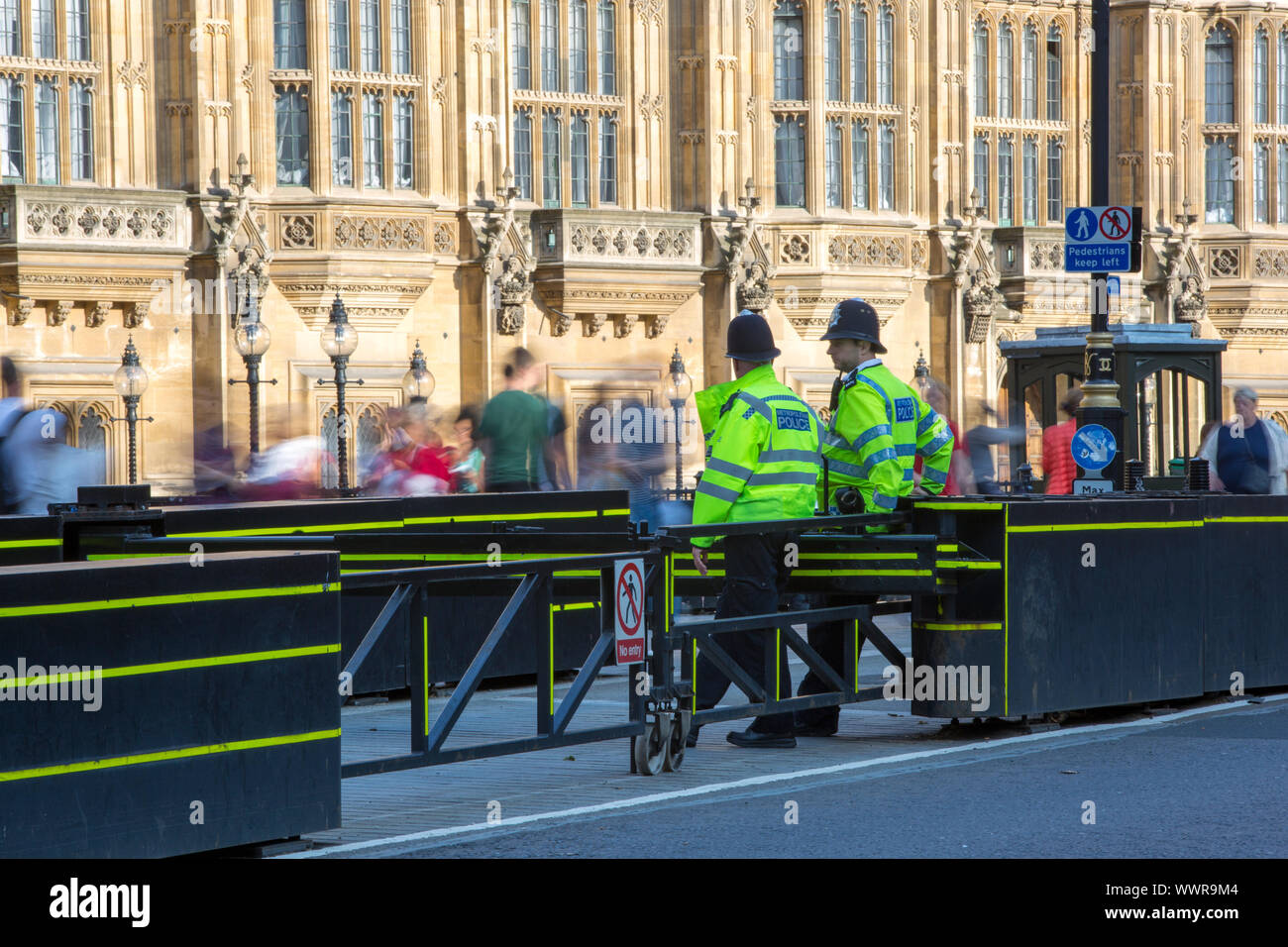 Police and anti terrorist barriers outside the Houses of Parliament ...