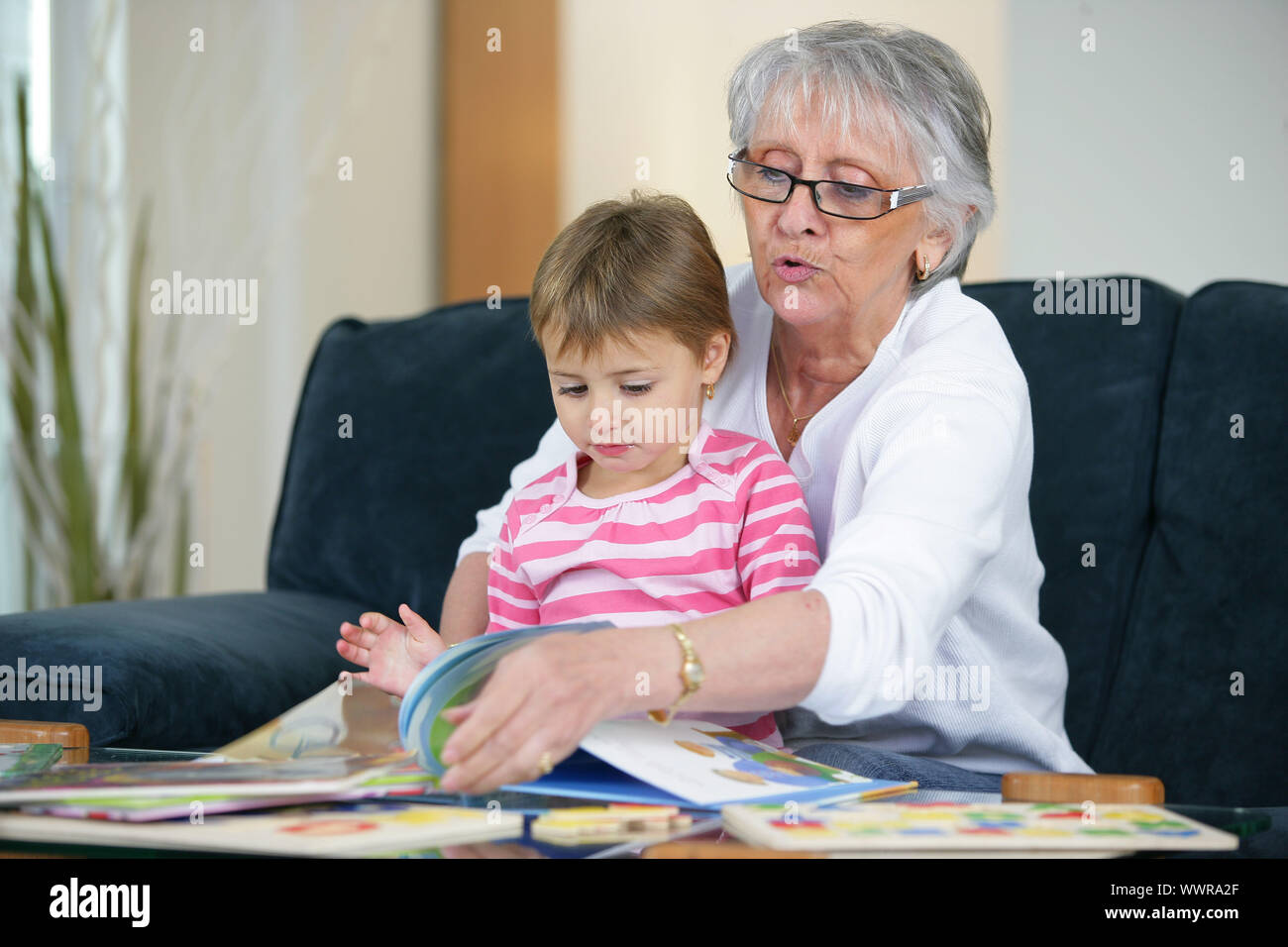Grandmother and child Stock Photo - Alamy