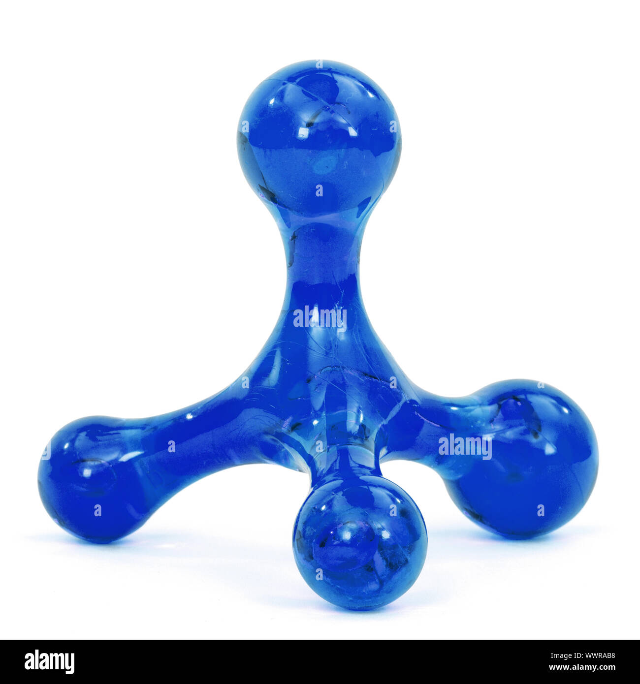 Blue plastic spa massager, isolated on white background, with clipping ...