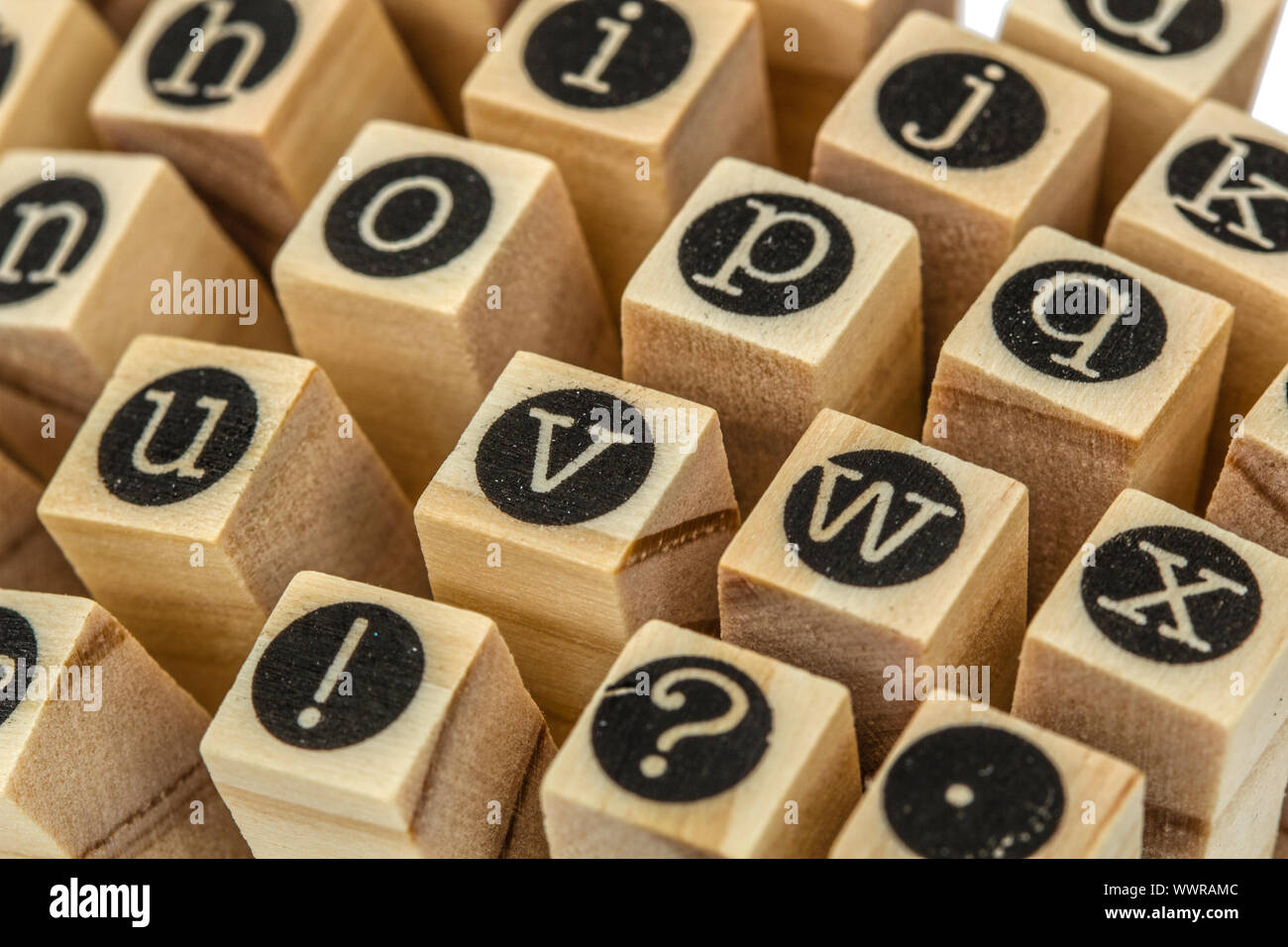 English alphabet lowercase, collage of isolated wood letterpress ...