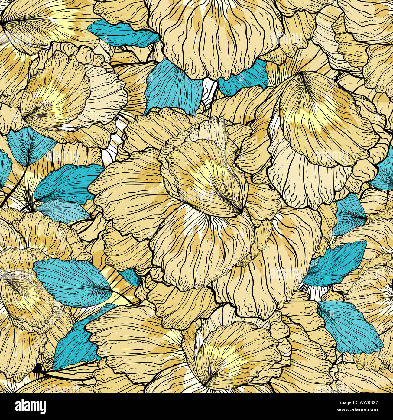 Seamless Floral Ornament Pattern Stock Photo - Alamy