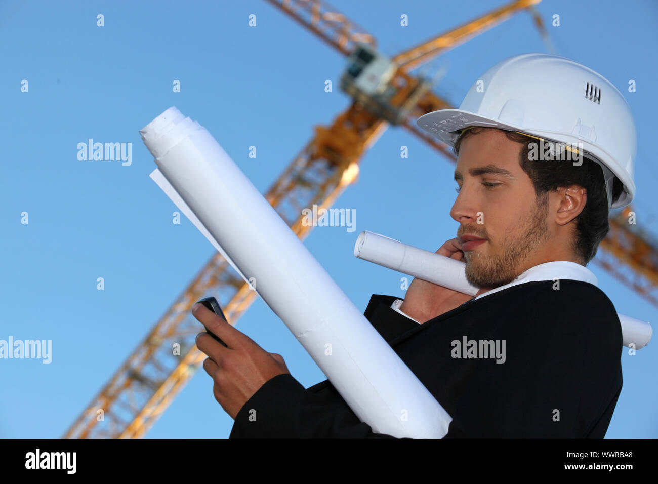 Engineer on a construction site Stock Photo - Alamy