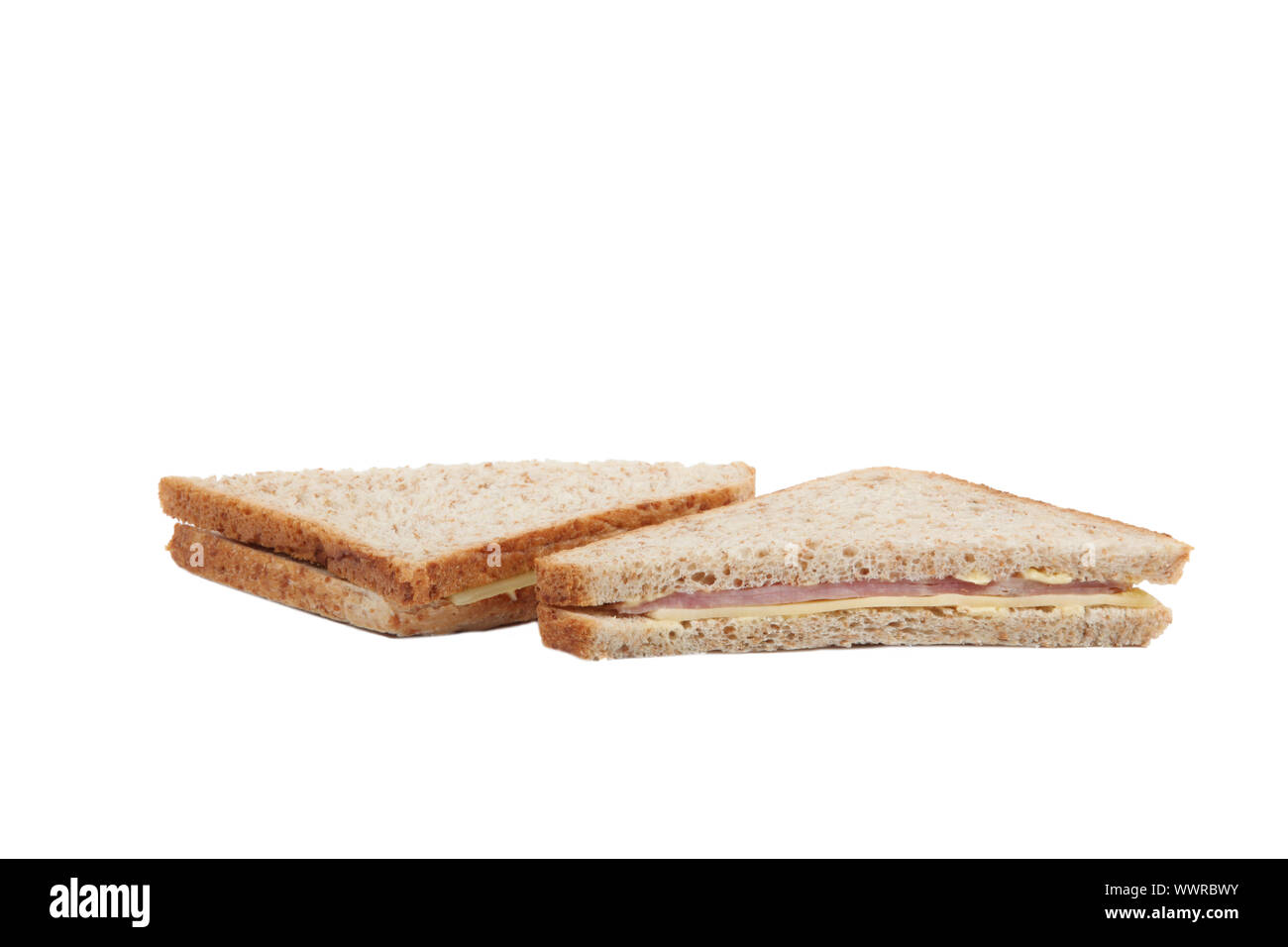 Square ham and cheese sandwich Stock Photo - Alamy