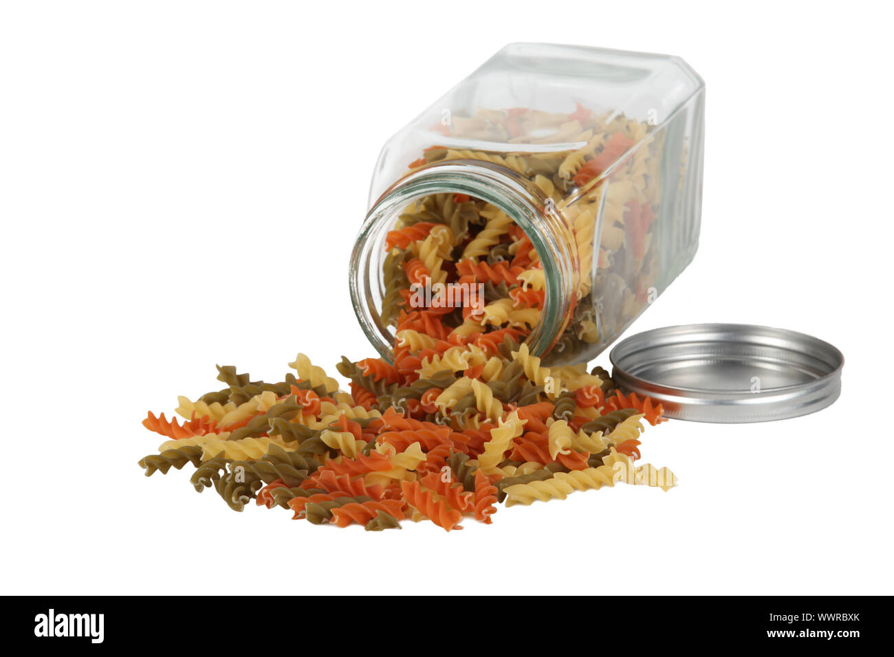 Fusilli pasta falling box tricolor hi-res stock photography and images ...