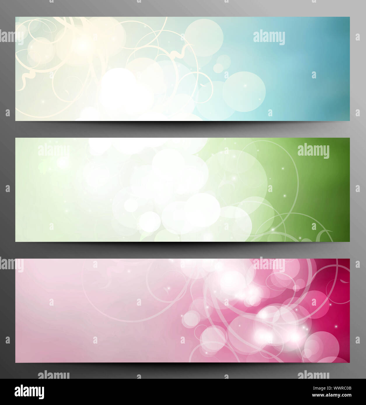 Set Of Light Festive Banners Stock Photo - Alamy