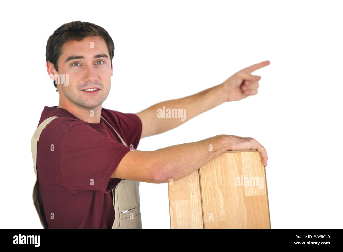 craftsman pointing at something Stock Photo - Alamy