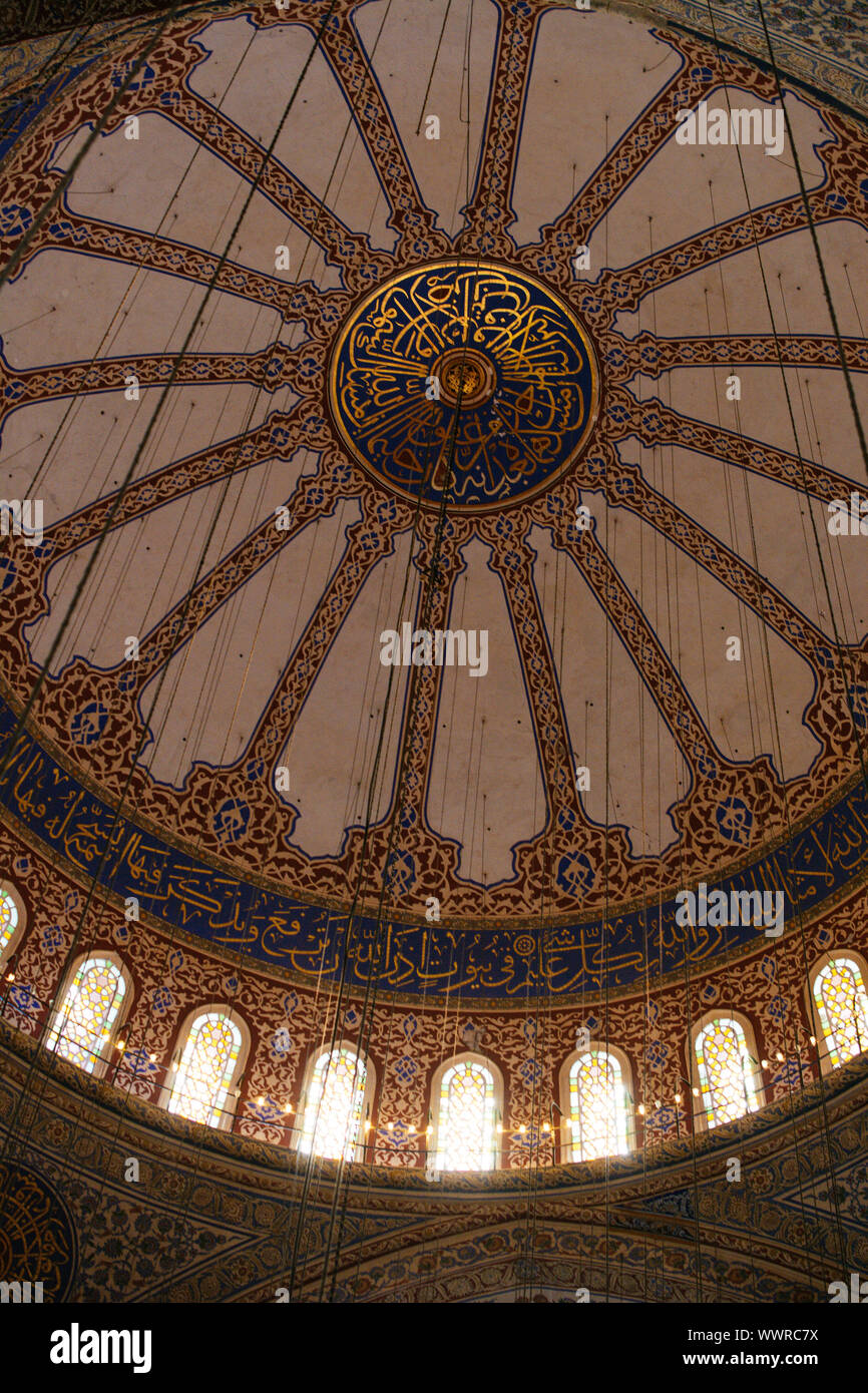Inner view of dome in Ottoman architecture in, Istanbul, Turkey Stock ...