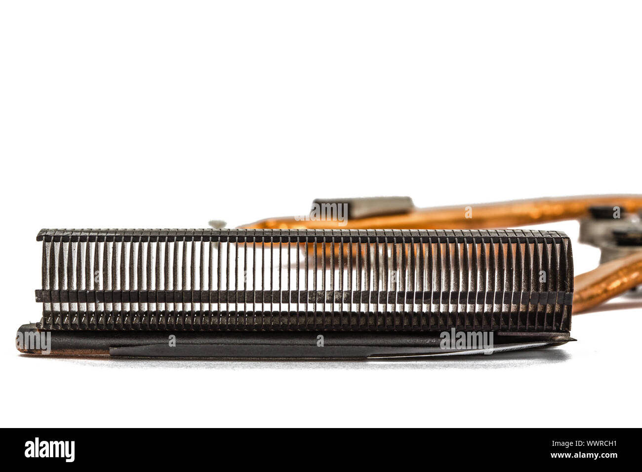 Radiator for cooling of computer processor, isolated on white ...