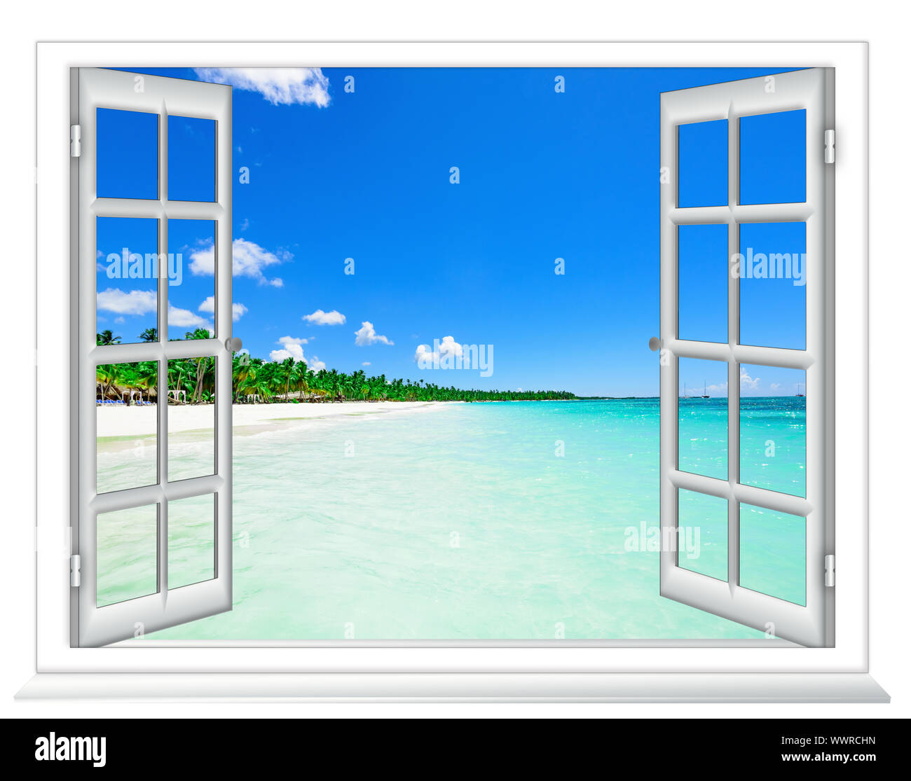 Beautiful green blue ocean view Cut Out Stock Images & Pictures - Alamy