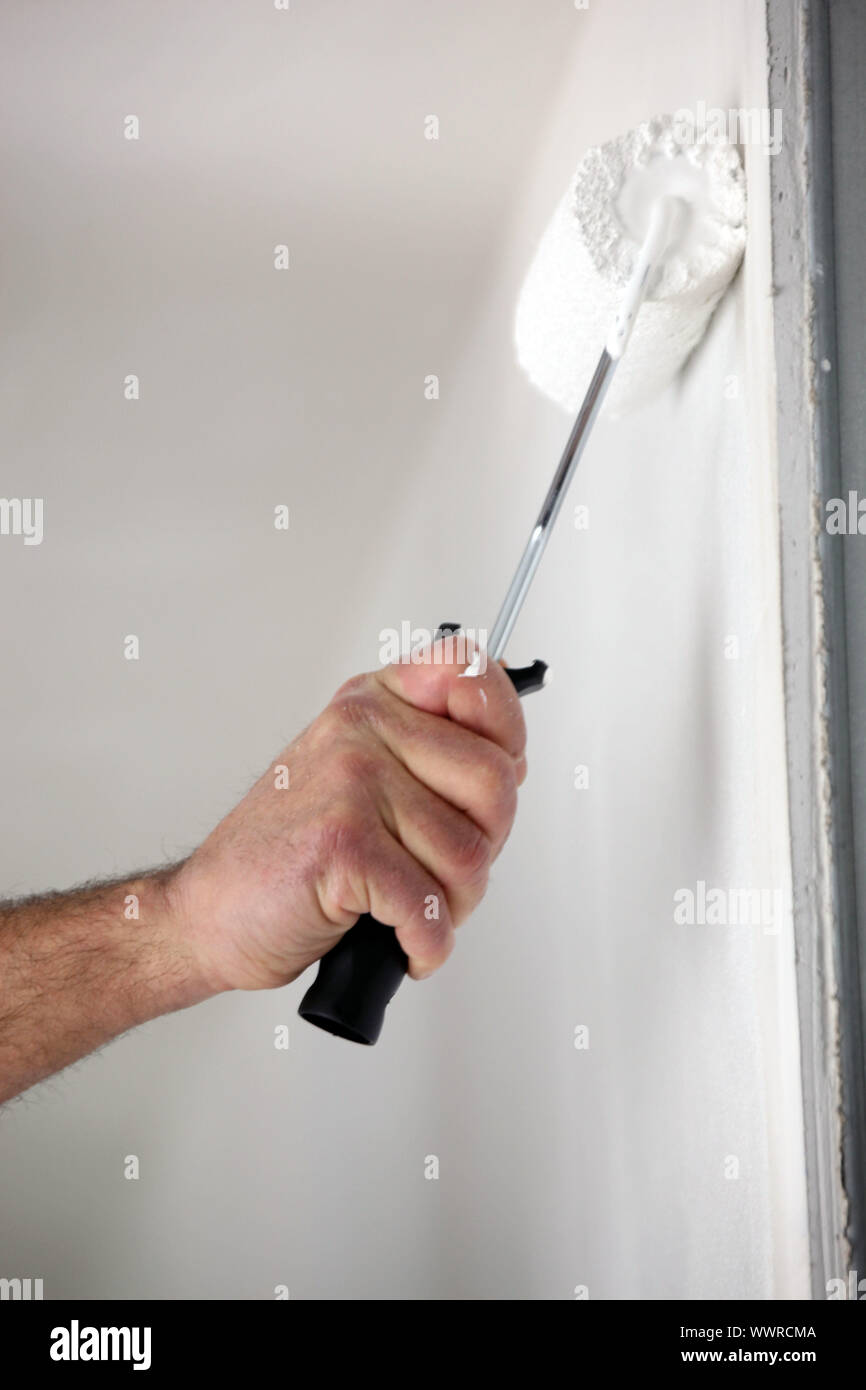 Close up hand pressing wall hi-res stock photography and images - Alamy