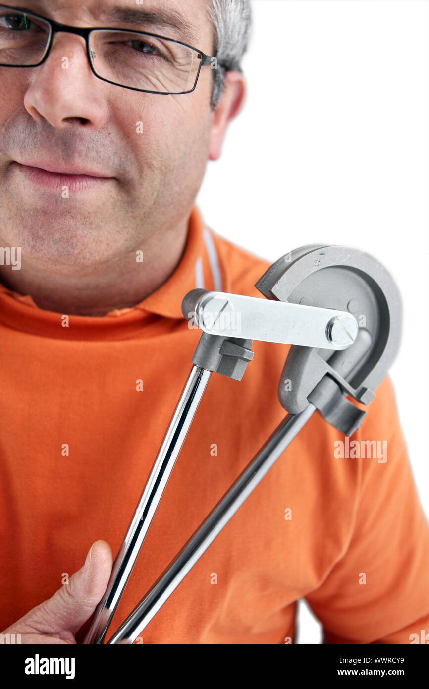 man with a spanner Stock Photo - Alamy