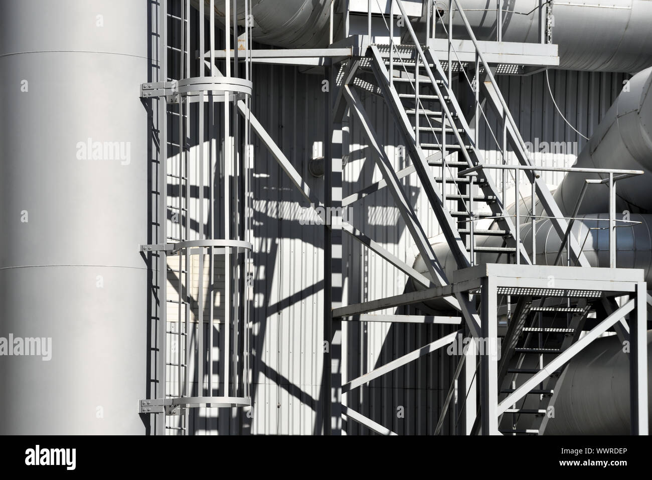 Metal constructions of a modern industrial power plant Stock Photo - Alamy
