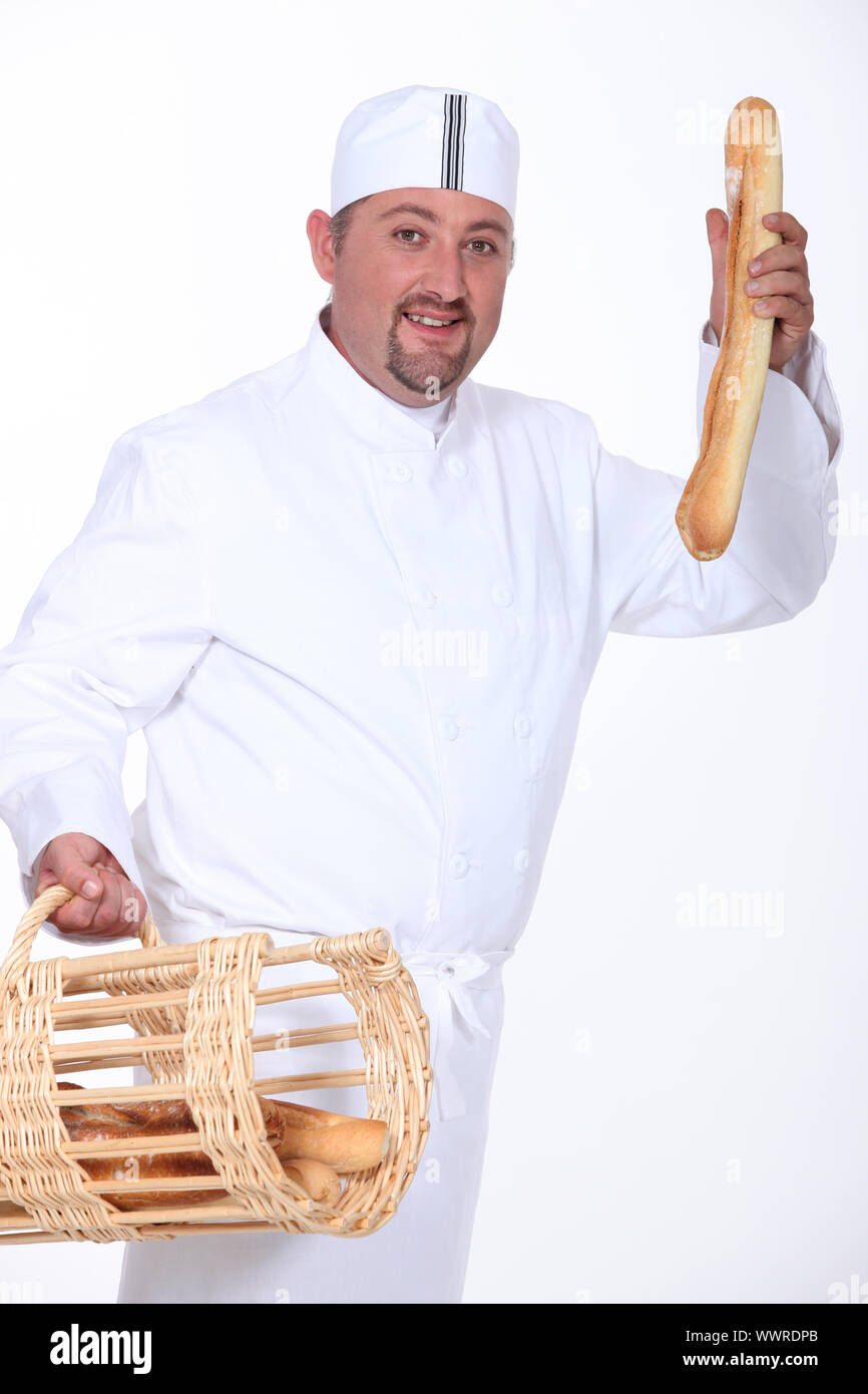 Happy fat man large bread hi-res stock photography and images - Alamy