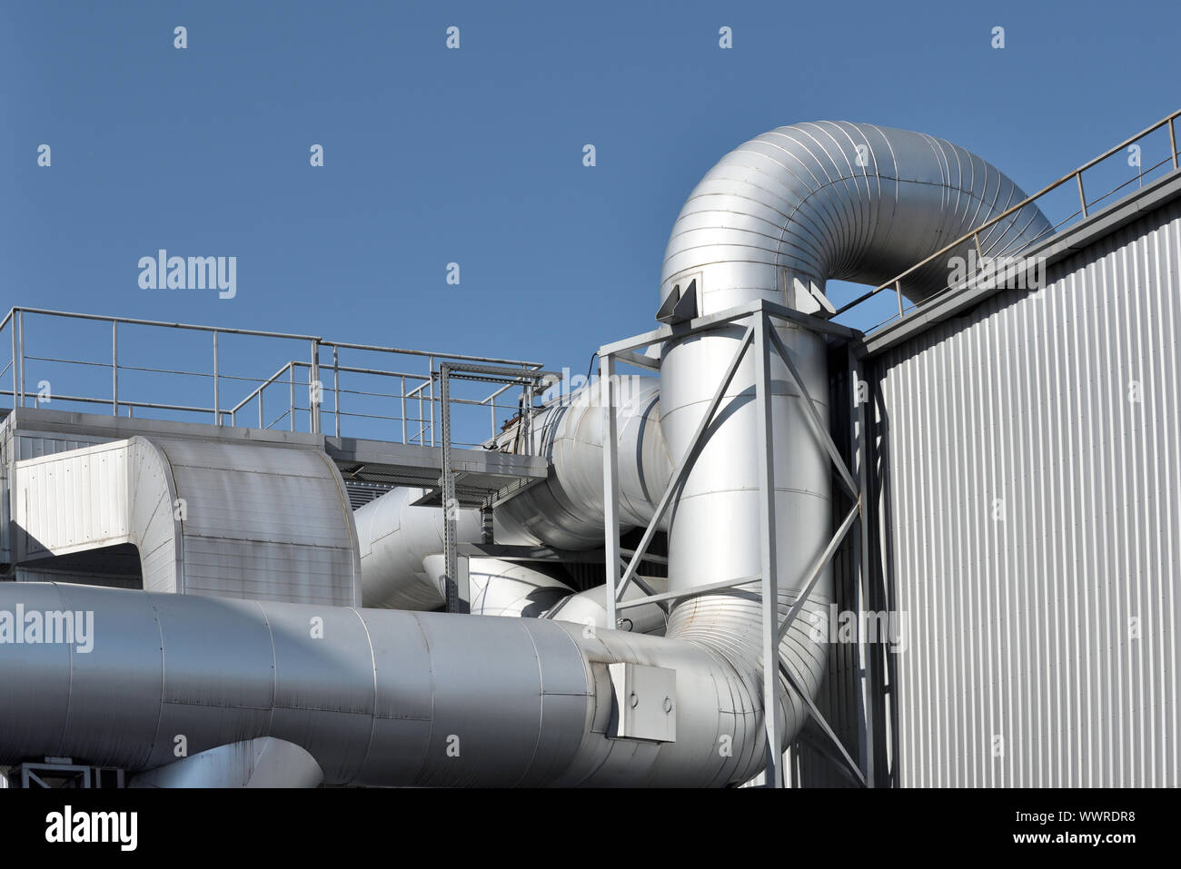 Metal constructions of a modern industrial power plant Stock Photo - Alamy