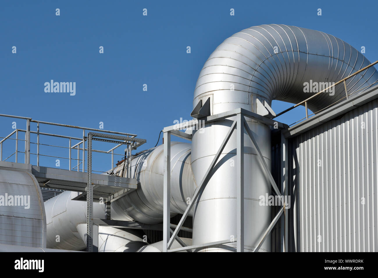 Metal constructions of a modern industrial power plant Stock Photo - Alamy