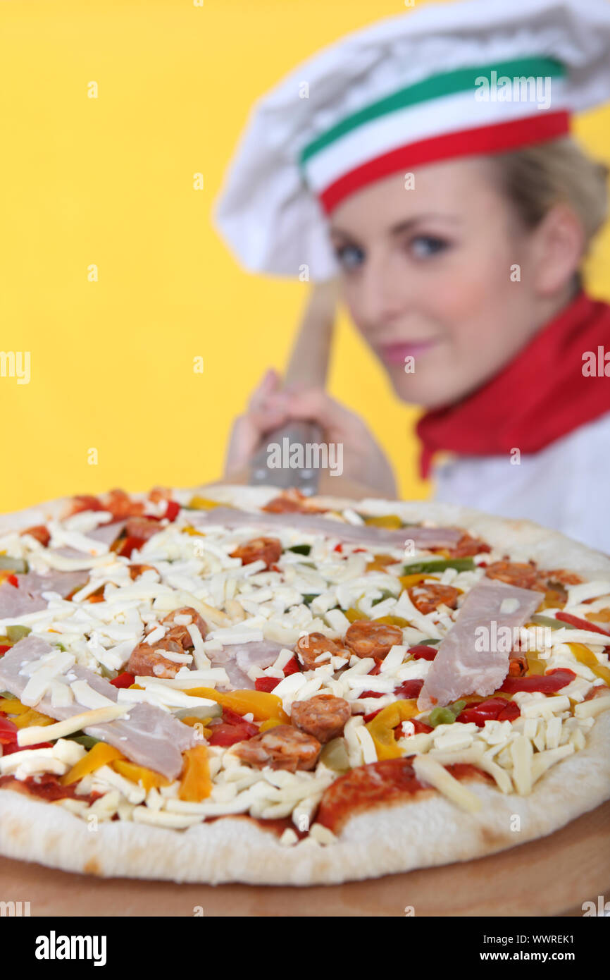 A proud pizza maker Stock Photo - Alamy