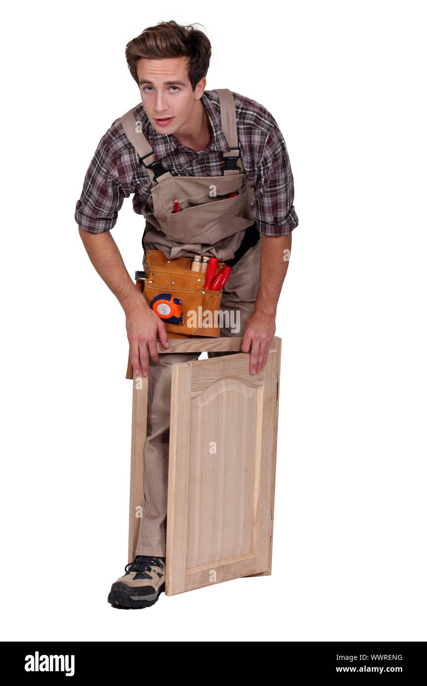 carpenter making a window Stock Photo - Alamy