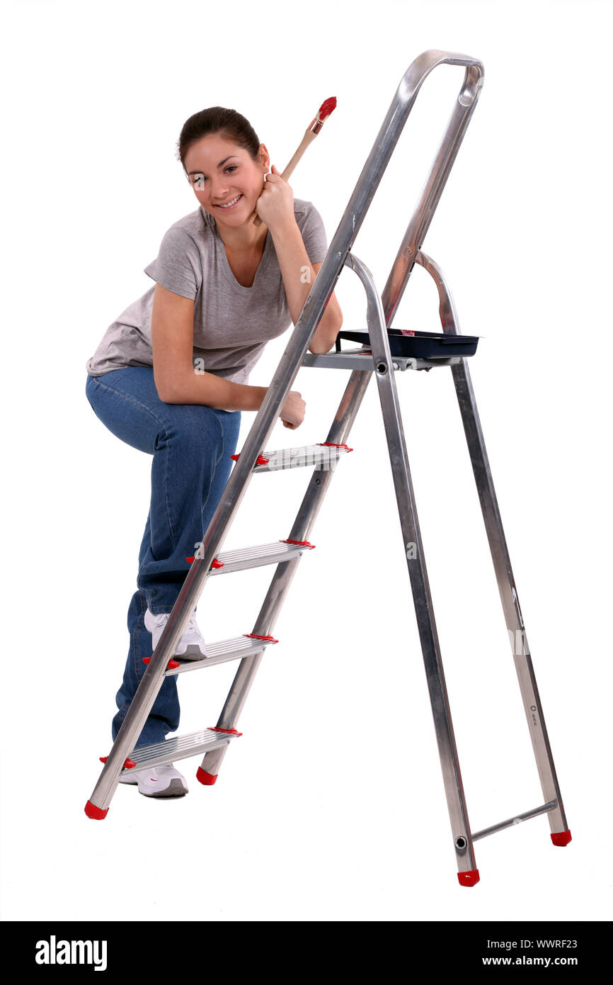 Manual worker steps female hi-res stock photography and images - Alamy