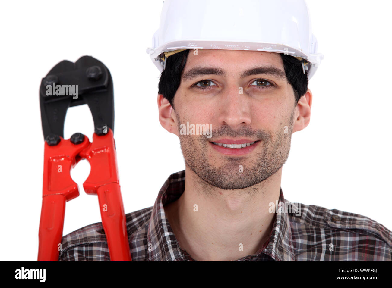 Man holding bolt cutters hi-res stock photography and images - Alamy